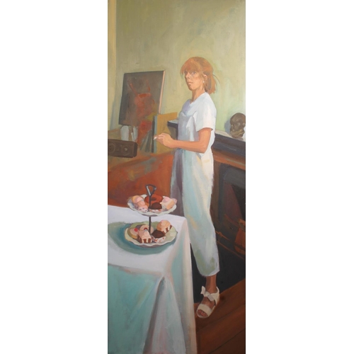ANNA MILLER (1959-1999) *ARR* Untitled - self portrait Oil painting on ...