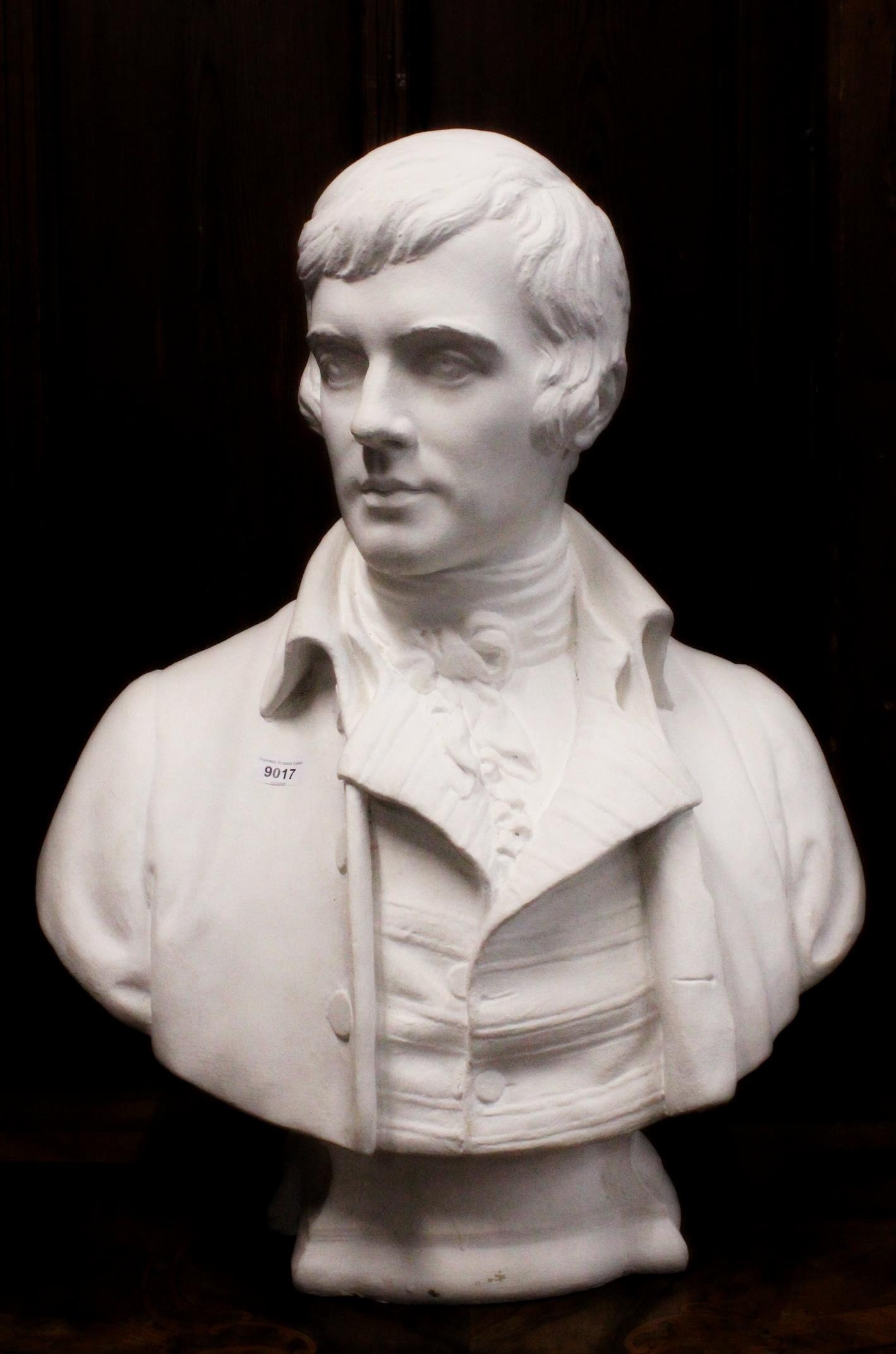 White painted Terracotta bust depicting Robert Burns, D W Stevenson RSA ...