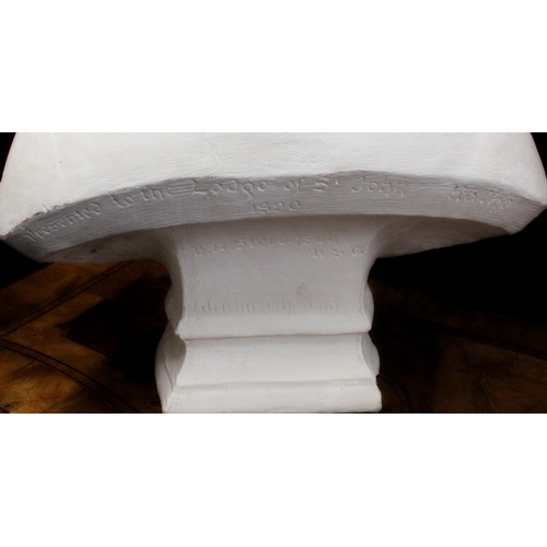 White painted Terracotta bust depicting Robert Burns, D W Stevenson RSA ...