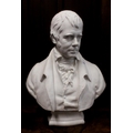 White painted Terracotta bust depicting Sir Walter Scott, D W Stevenson ...