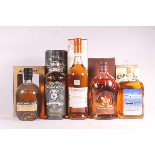 Five bottles of single malt and blended Scotch whisky to include ...