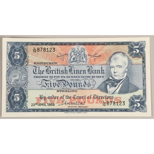 The British Linen Bank five pound note 23rd April 1968