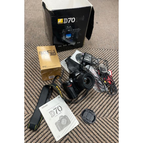Nikon D70 DSLR camera boxed with accessories