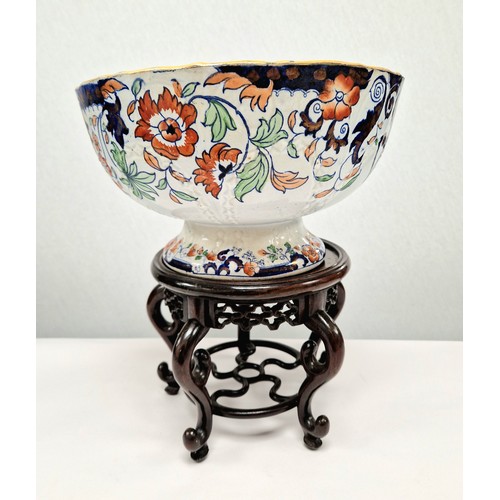 Amherst Japan decorative bowl on wooden stand