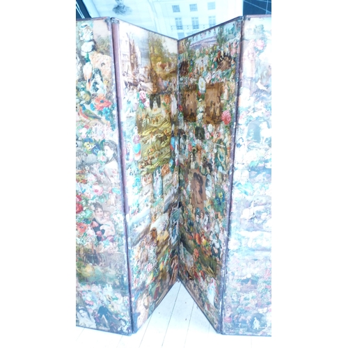 Vintage five fold scrap screen.