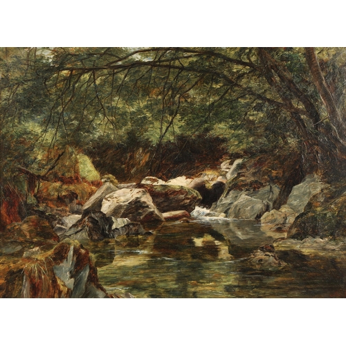 James Faed jr (Scottish 1856-1920)'In a Glen Near Luss'Gilt framed oil ...