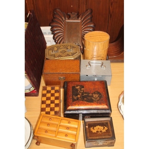 Apprentice style boxwood chest of drawers, a Japanese lacquered box, an ...