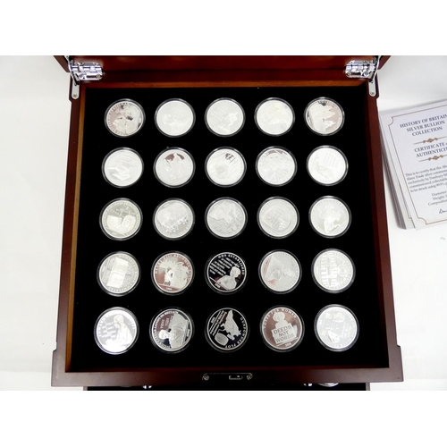 Danbury Mint History of Britain Silver Bullion Collection proof 1 Oz ...