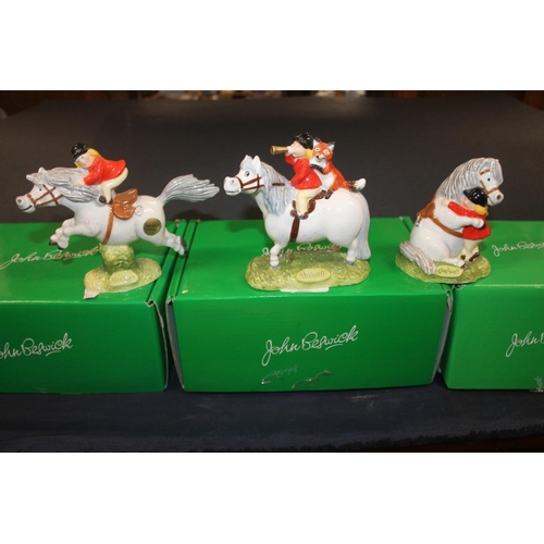 Three John Beswick Thelwell pony models.