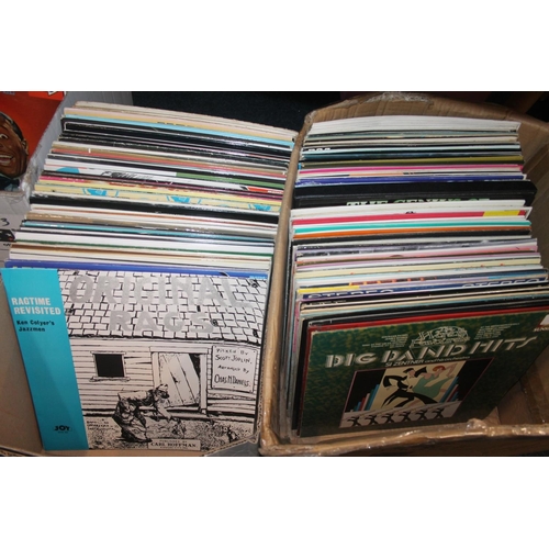Two boxes of mixed records to include Big Bands, etc.