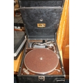 HMV compact wind up gramophone.
