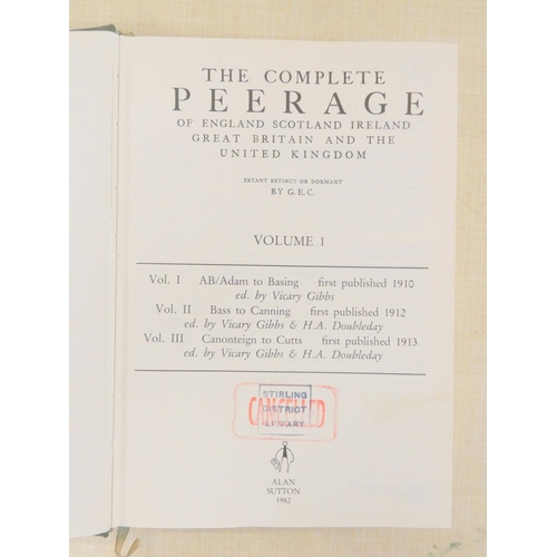 COKAYNE GEORGE E. The Complete Peerage. 6 vols. Quarto. Orig. green ...