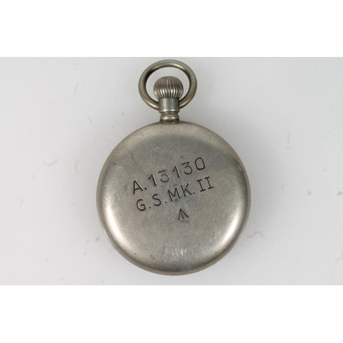 Military Rolex open faced pocket watch with black enamel dial and ...