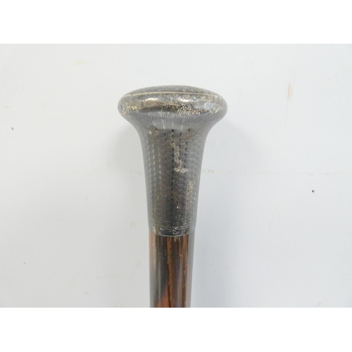 Antique walking cane with silver engine turned handle by J Howell & Co ...