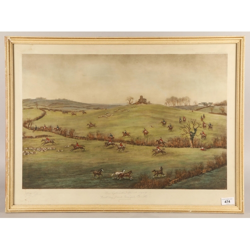G.D. Giles, 'The Eglinton Hunt 1909', framed print 40cm x 62cm