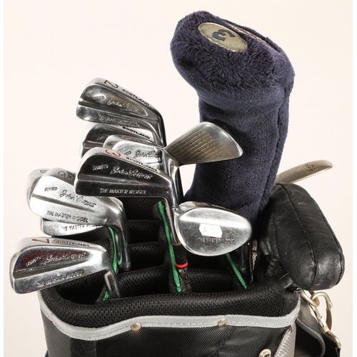 Set of golf clubs with Hill Billy bag and seat attachment, John Letters ...
