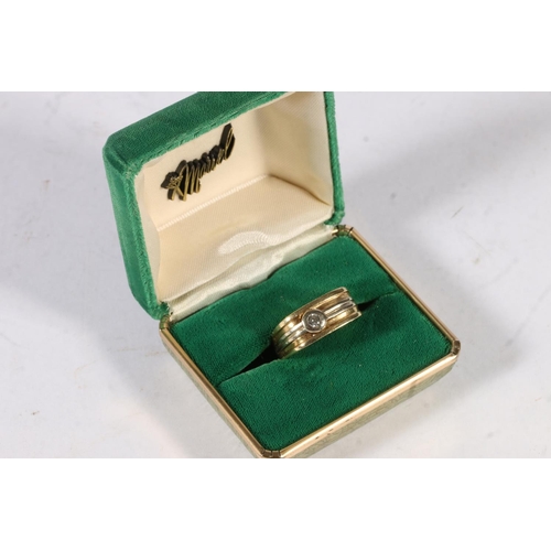 14k stamped single stone set dress ring with central white metal ...