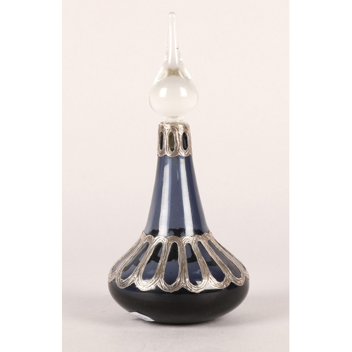 Perfume bottle with silver overlay, sponsor mark SL with indistinct ...