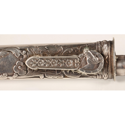 Xoni white metal knife and sheath with country western style decoration ...