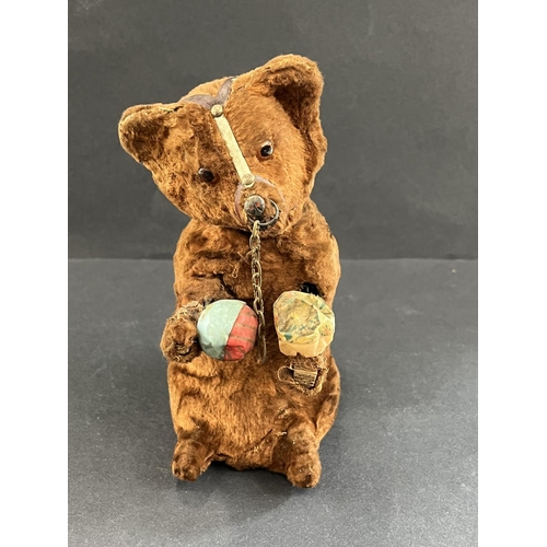 Early clockwork automaton modelled as a circus bear, 19cm high.