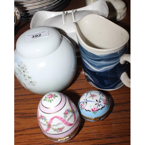 Highbank porcelain ginger jar, Isle of lewis milk jug, Limoges hinged ...