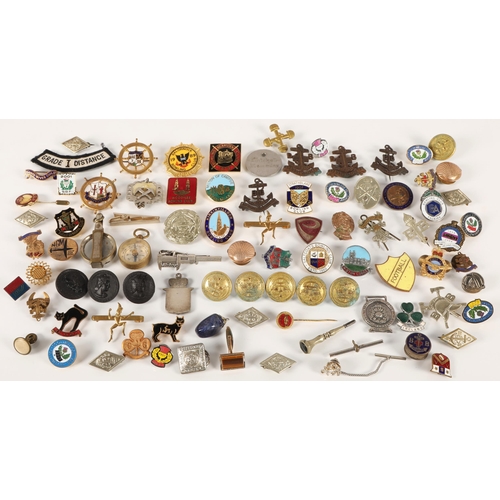 Collection of badges, pins, and medals, to include bowls, Boys Brigade ...