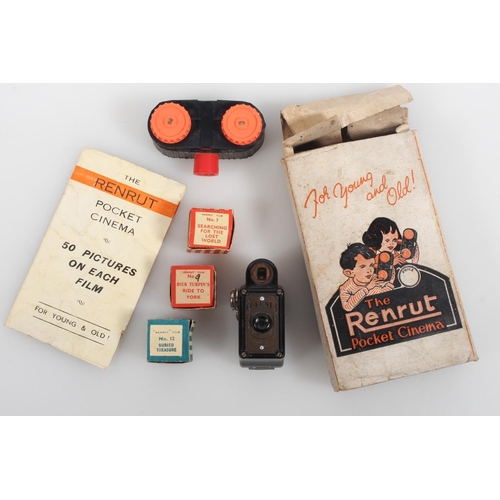 Coronet Midget black Bakelite cased 16mm film camera and The Renrut ...