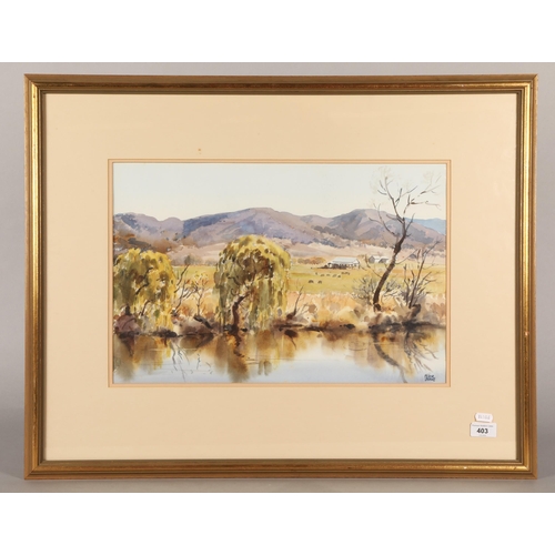 Peter Dunne (b.Melbourne 1929), 'Autumn on the Monaro', watercolour ...