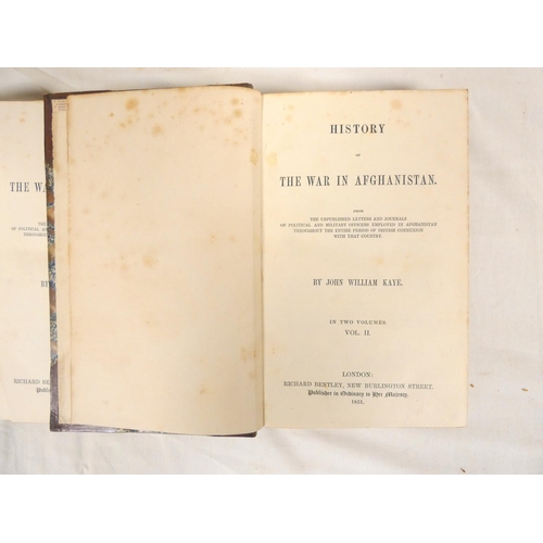 KAYE J. W. History of the War in Afghanistan. 2 vols. Half calf ...