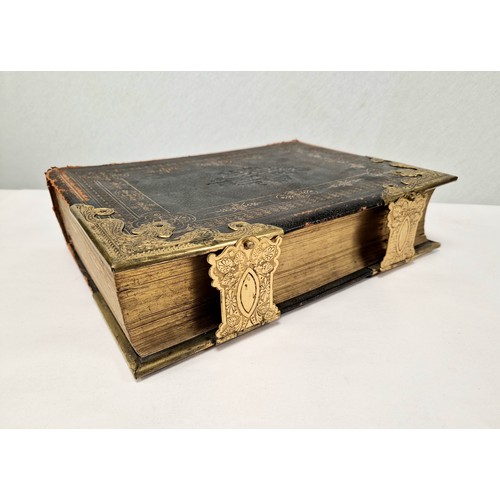 Victorian brass bound bible.