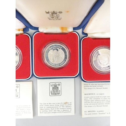 Group of British Commonwealth 1 ounce sterling silver proof coins ...