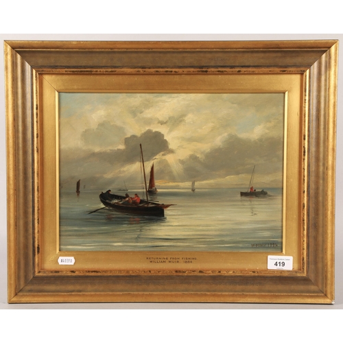 William Muir(British 1828-1910"Returning from fishing"Signed and dated ...