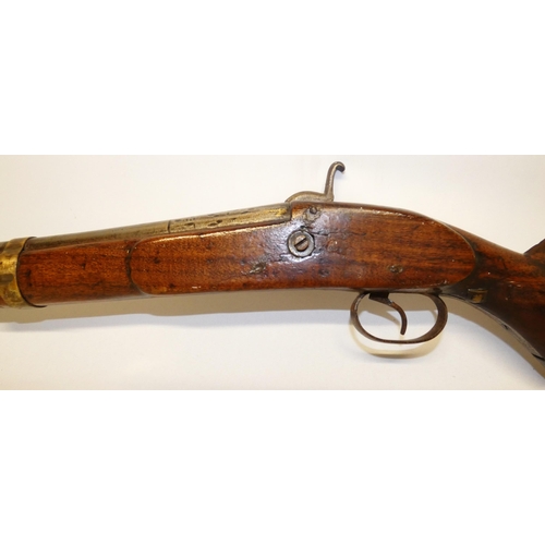 Indian percussion musket, c. late 19th century, with brass mounts and ...