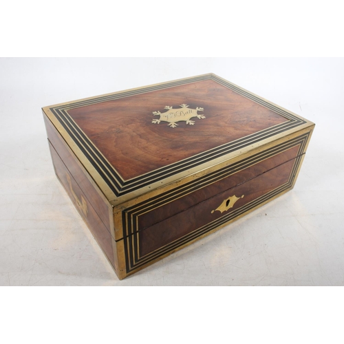 Antique mahogany and brass bound campaign style box converted to a ...