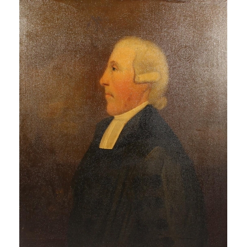 18TH CENTURY SCHOOL Bust length portrait of a reverend, reputed to be ...