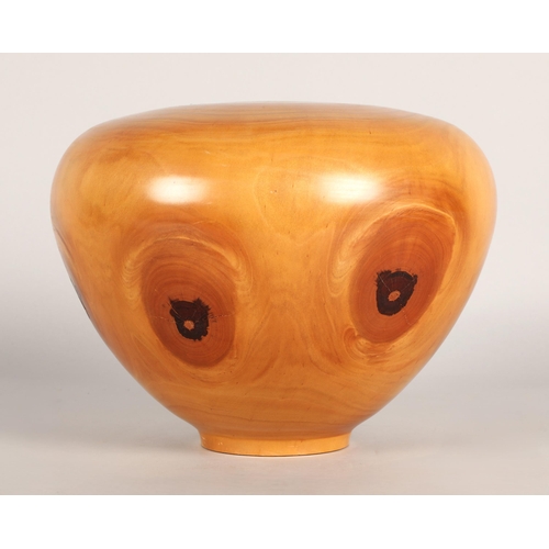 S J D Monkey puzzle turned wood vase,