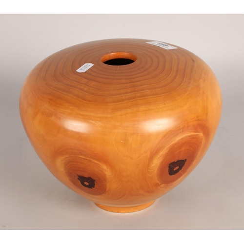 S J D Monkey puzzle turned wood vase,
