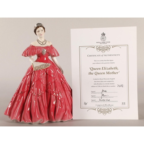 Two Royal Worcester figures to include Queen Elizabeth the Queen Mother ...