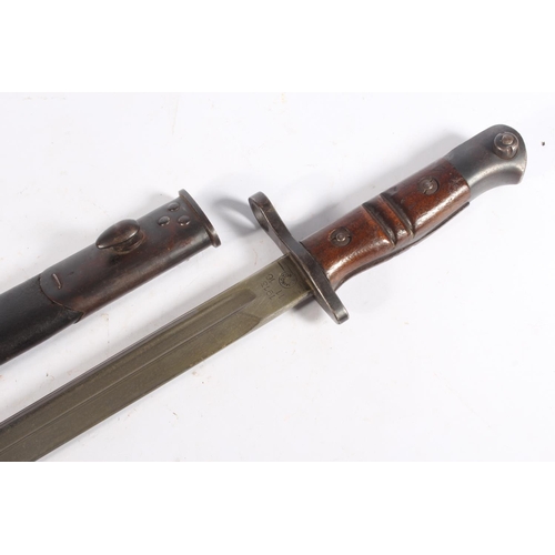 British 1913 pattern sword bayonet for the P14 rifle, the fullered ...