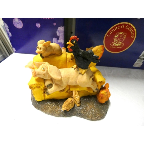 Three boxed limited edition Piggin figures to include Bathtime, Mondays ...
