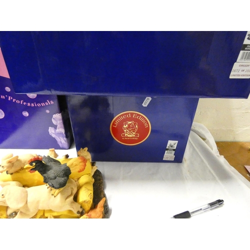 Three boxed limited edition Piggin figures to include Bathtime, Mondays ...