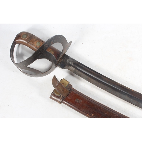 Dutch klewang type naval short sword cutlass having typical curving ...