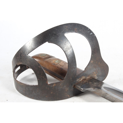 Dutch klewang type naval short sword cutlass having typical curving ...