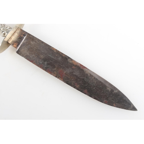 Cutlery handled Bowie type knife, blade ricasso stamped 'H CRISP ...