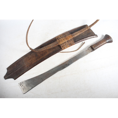 Burmese Kachin people or Naga people of Assam dao type sword of typical ...