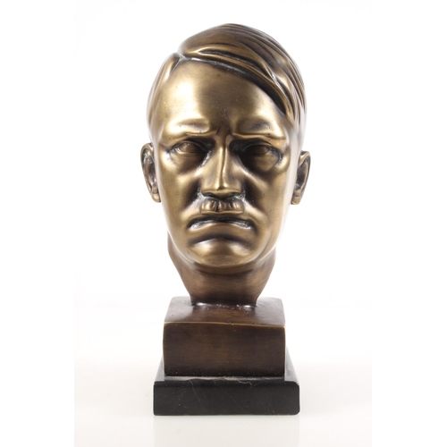 Cast metal bust statue in the form of the head of Adolf Hitler, 22.5cm ...