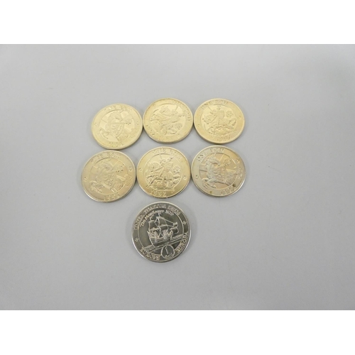 Six 1992 1 ECU coins: comprising of three examples from Scotland, three ...