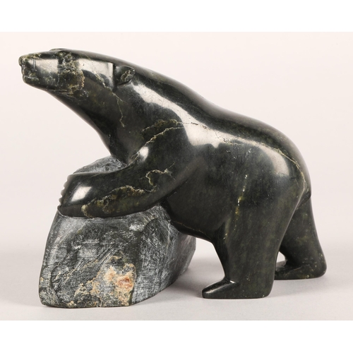 Inuit carved stone figure of a polar bear, 11cm h.