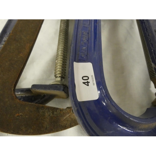 Collection of various G-clamps.