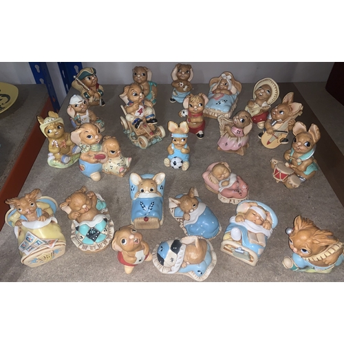 Pendelfin Rabbits to include Megan the Harp, Blazer, Snuggles, Prince ...